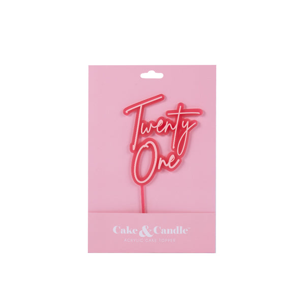 PINK OPAQUE / PINK Layered Cake Topper - TWENTY ONE – Ipswich Cake Room